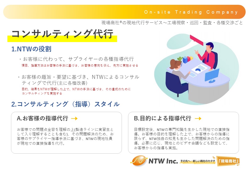 現地代行サービス - 現場商社のNTW-inc